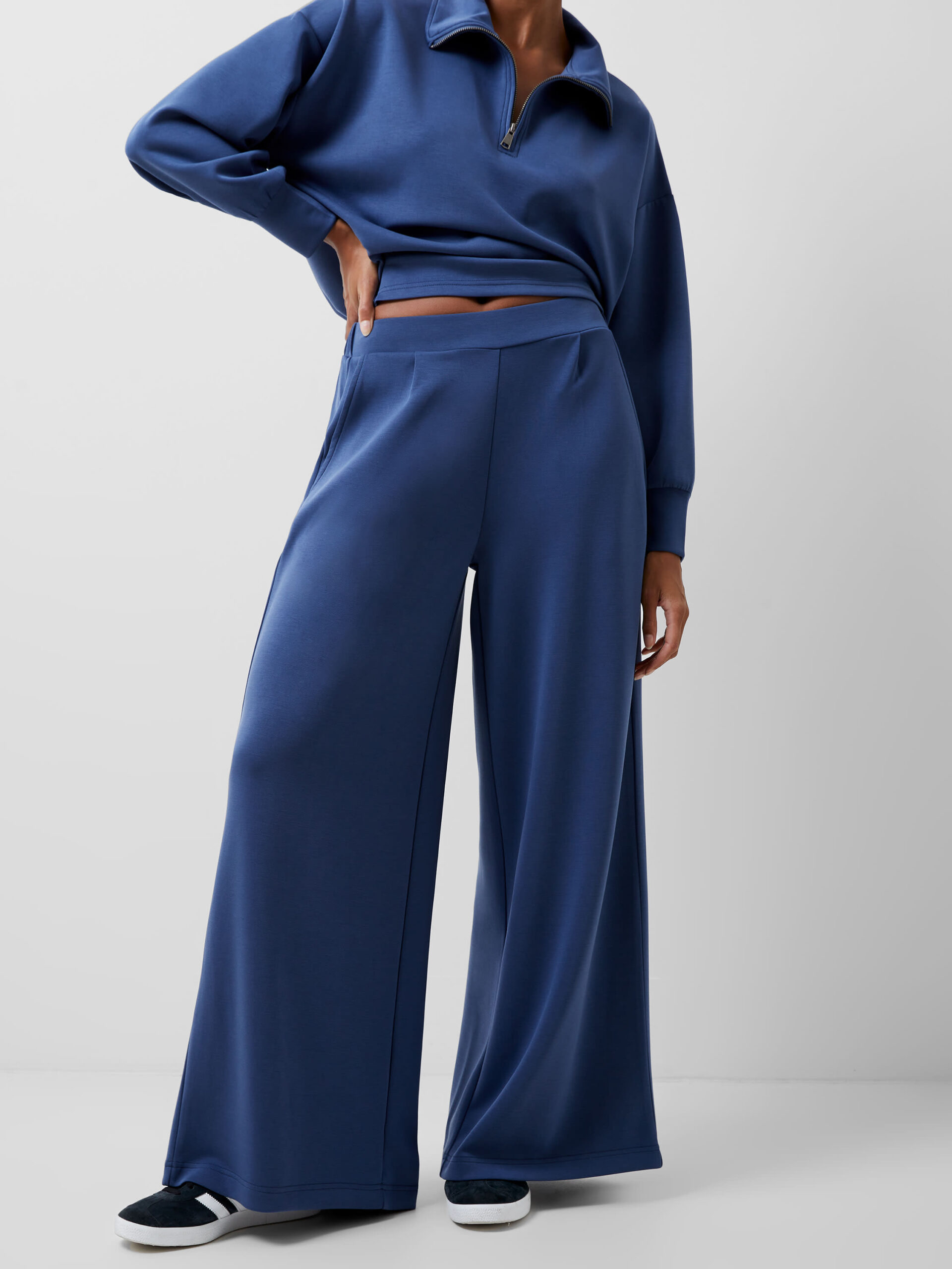 Wren Wide Leg Trouser Navy - Divine
