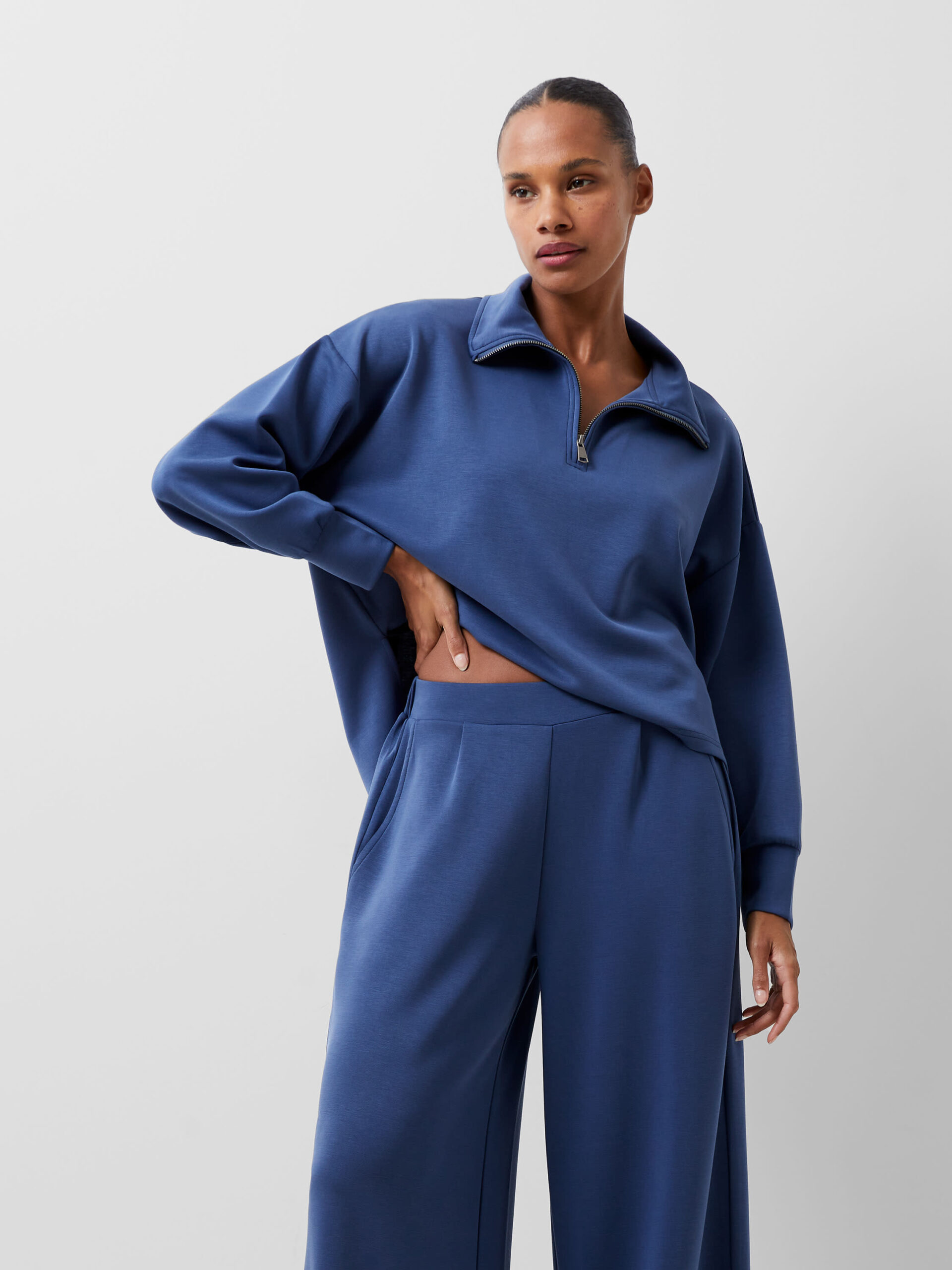 Wren Wide Leg Trouser Navy - Divine